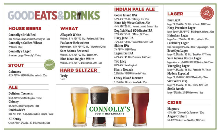 Menu - Connolly's Pub & Restaurant NYC